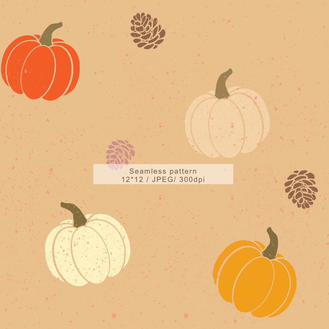 Pumpkin Seamless Digital Paper,fall Pumpkin Pattern, Thanksgiving ...