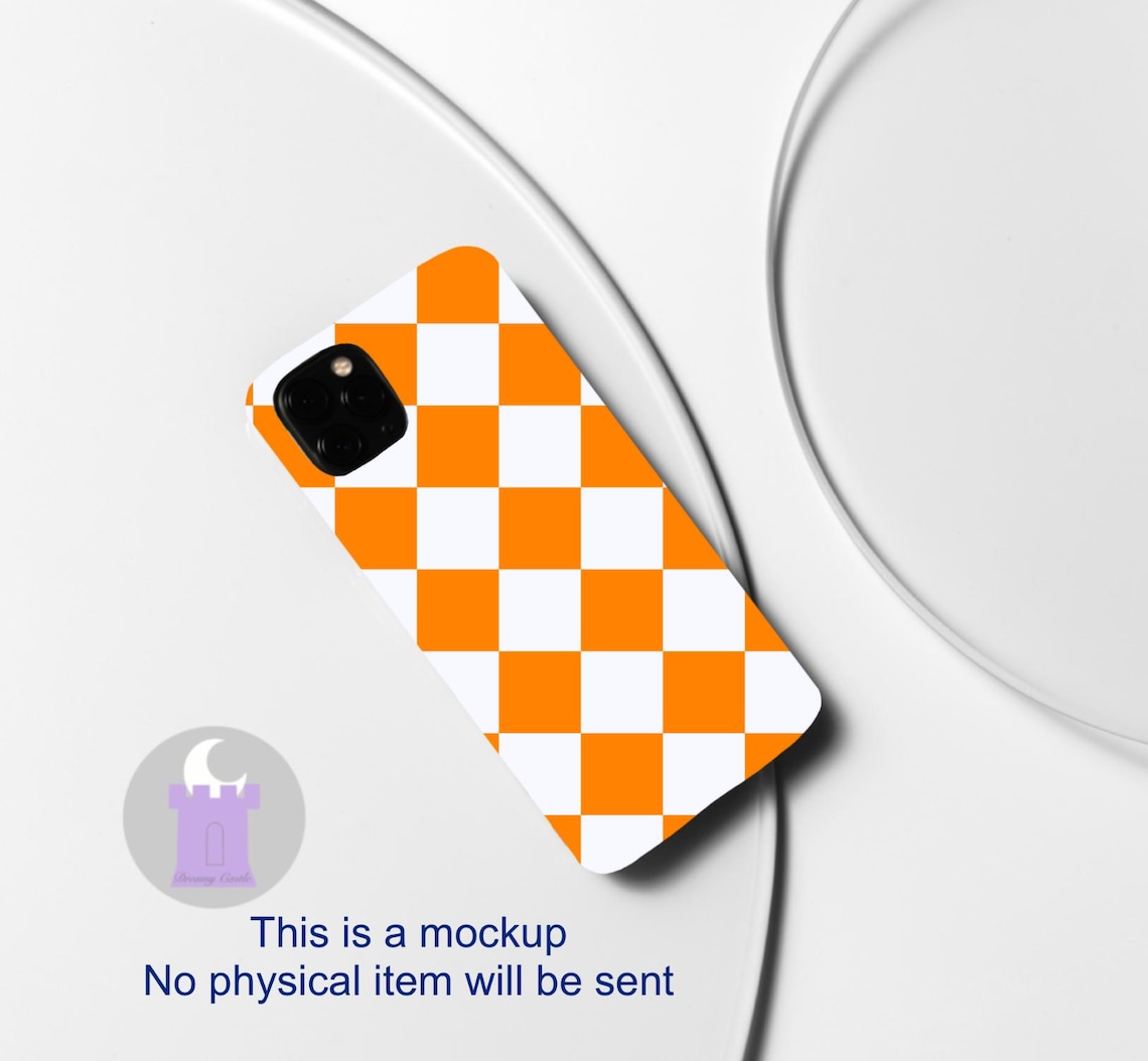Orange and White Checkered Pattern Digital Paper ,orange Checkered ...