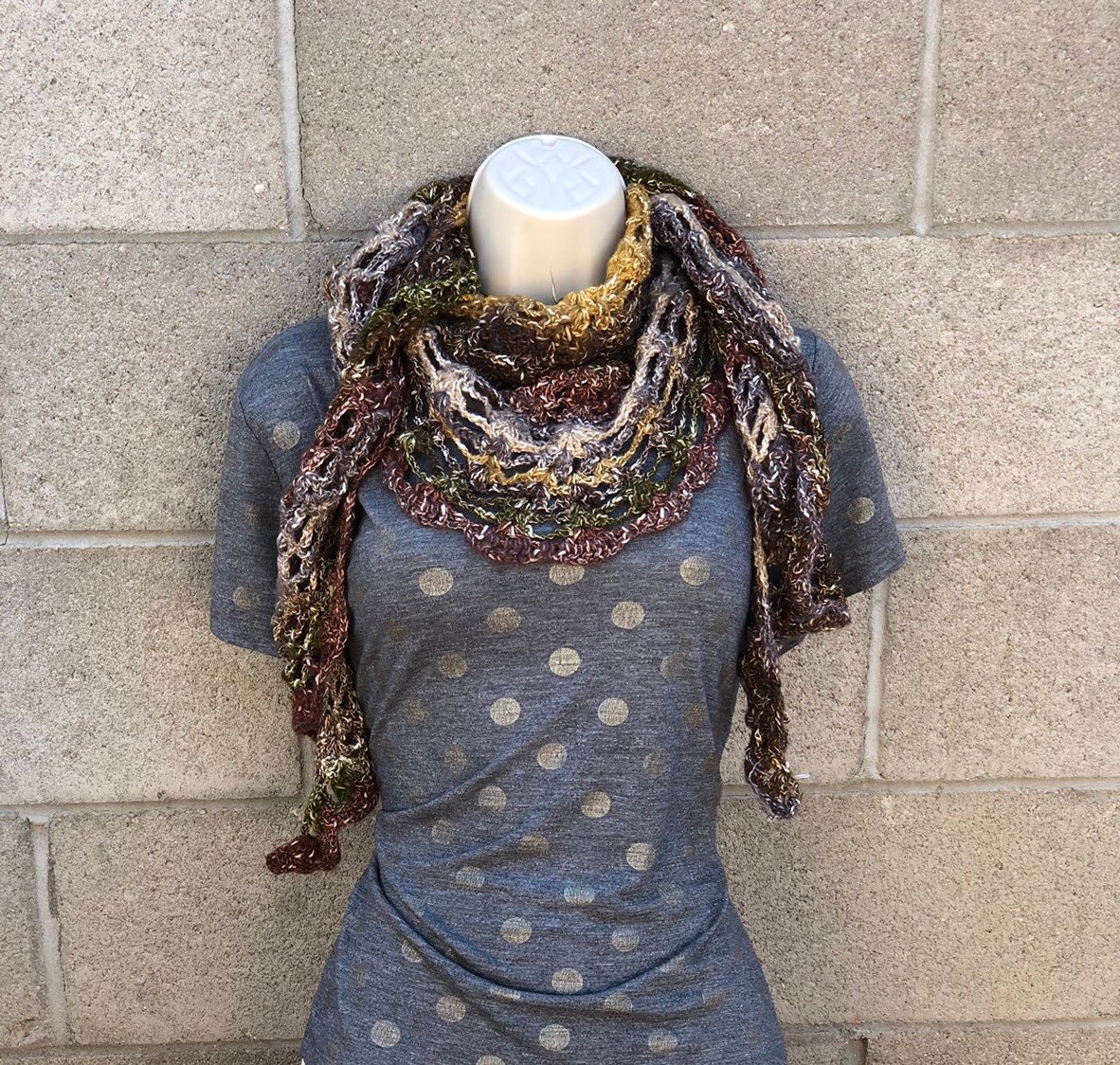 Crocheted Triangle Wrap - Etsy