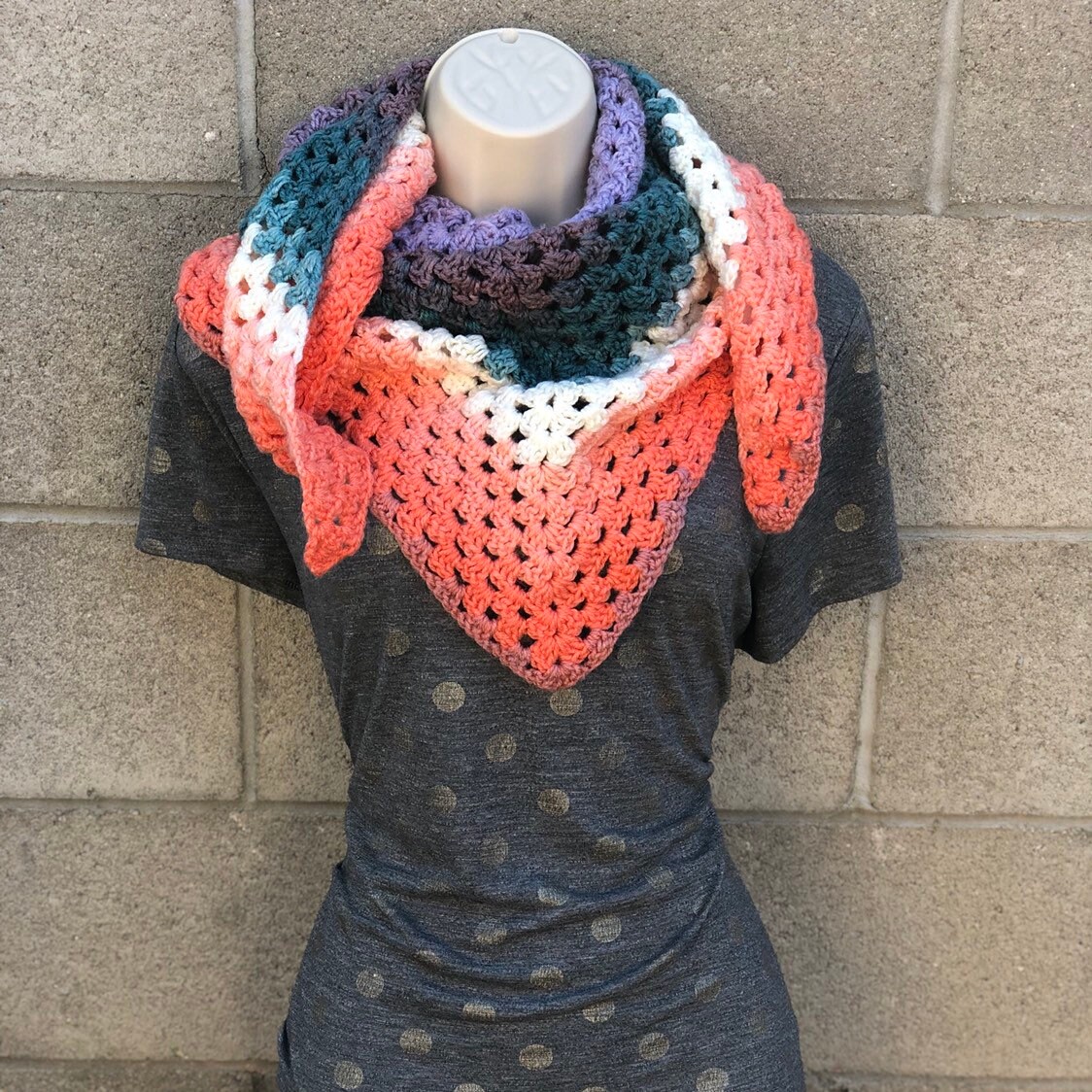 Crocheted Triangle Scarf - Etsy