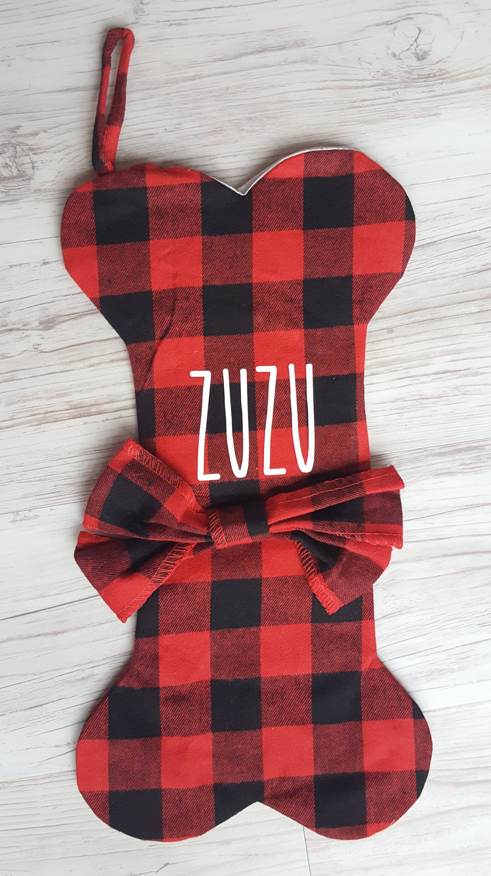 Dog Stocking Personalized Christmas Red Buffalo Check Dog - Etsy