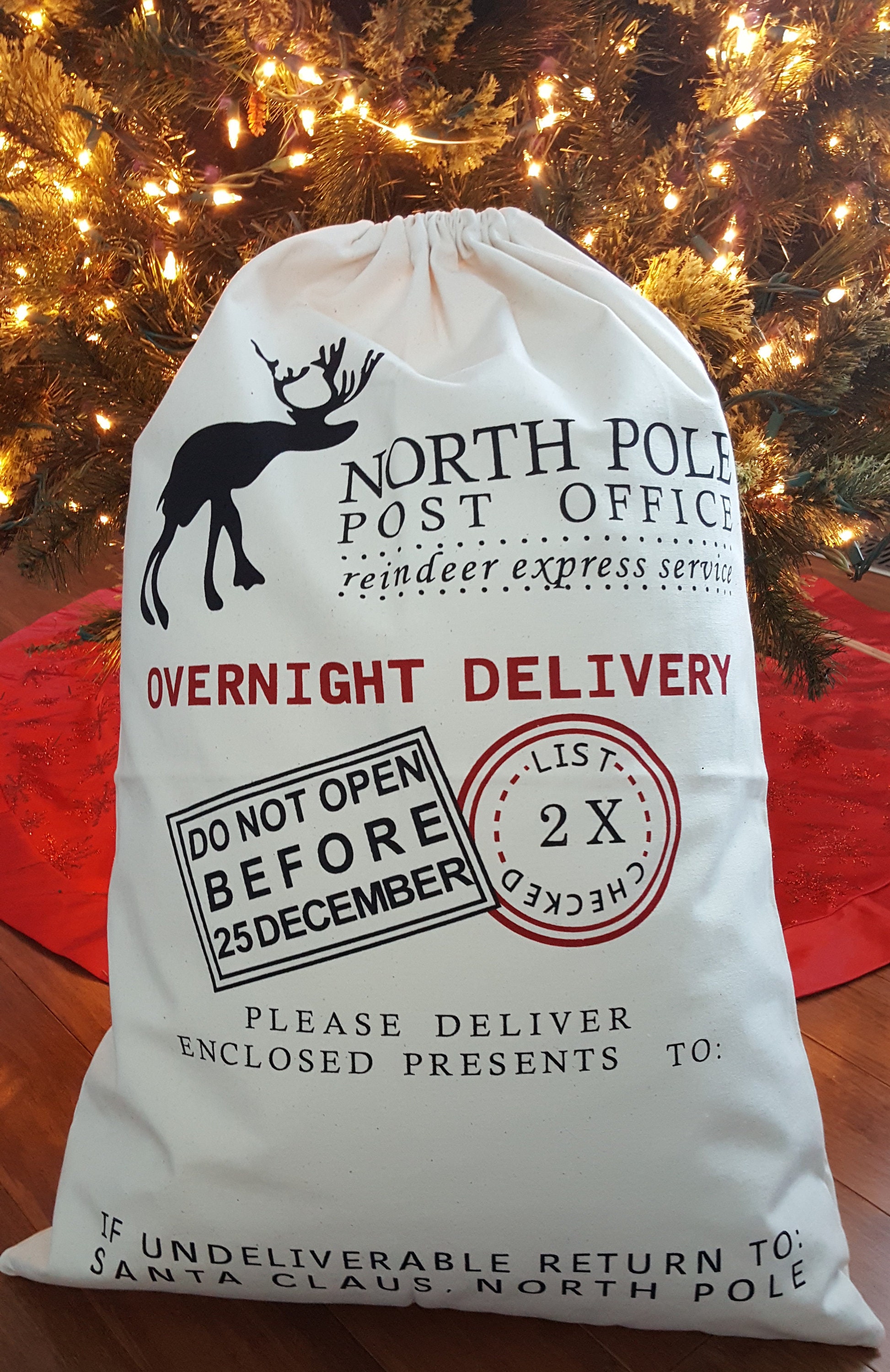 Santa Sack Cream With Reindeer, Santa Sack Christmas Gift Christmas ...