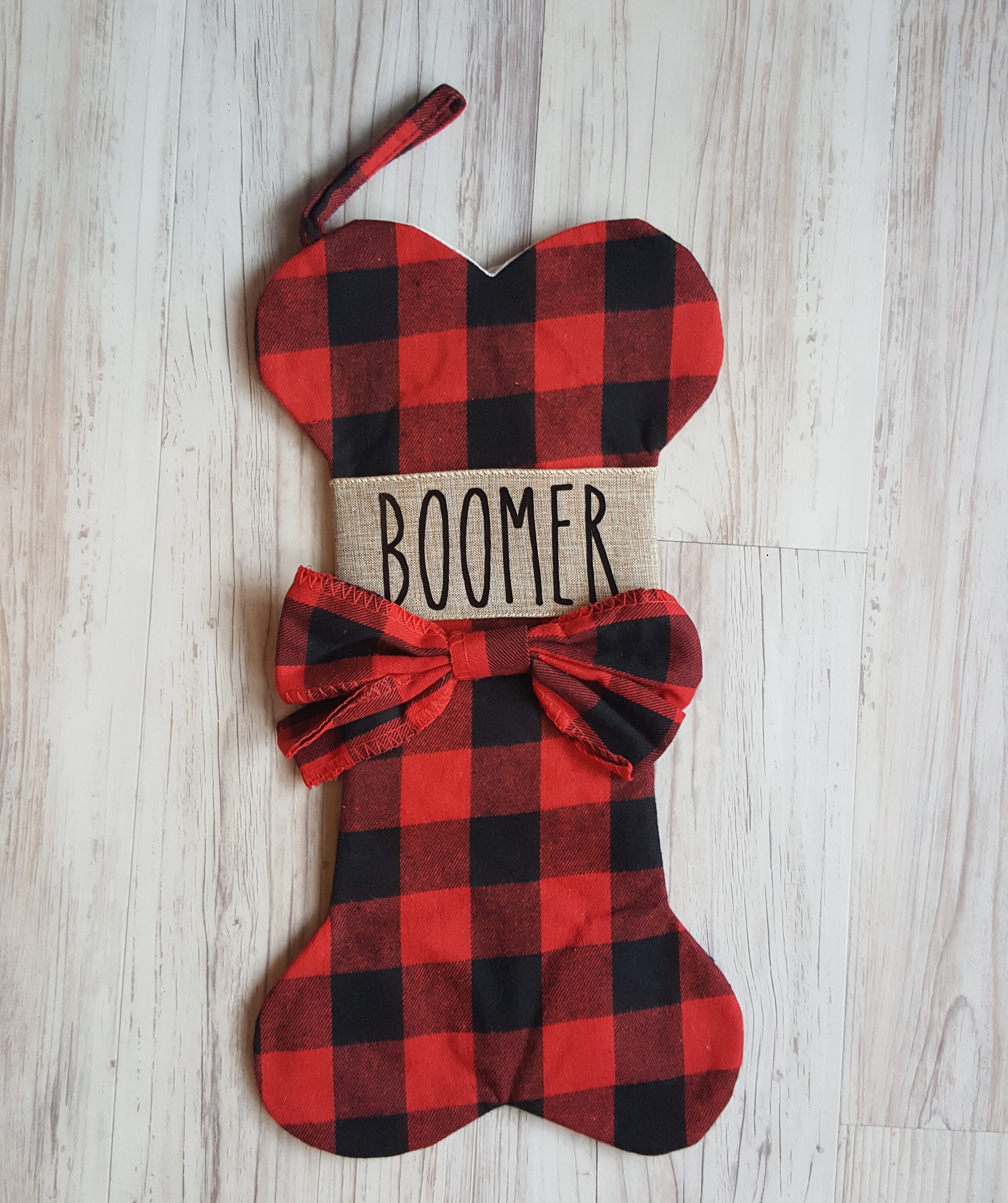 Dog Stocking Personalized Christmas Red Buffalo Check Dog - Etsy