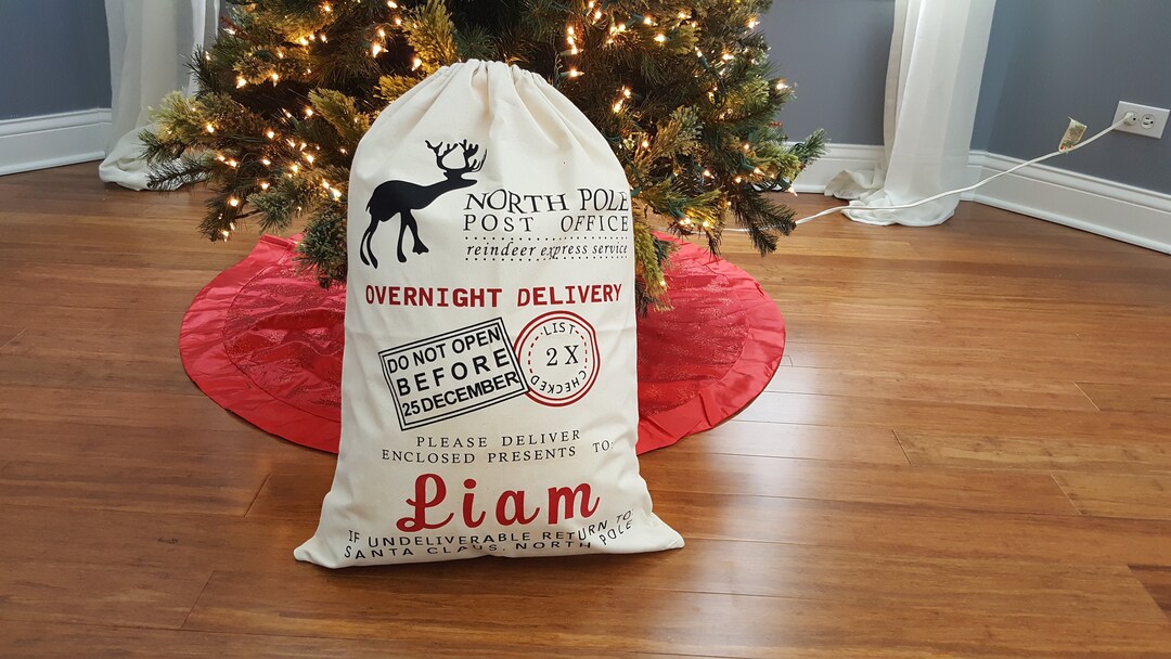 Santa Sack Cream With Reindeer, Santa Sack Christmas Gift Christmas ...