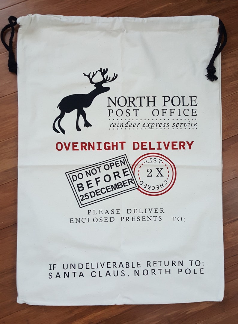 Santa Sack Cream With Reindeer, Santa Sack Christmas Gift Christmas ...