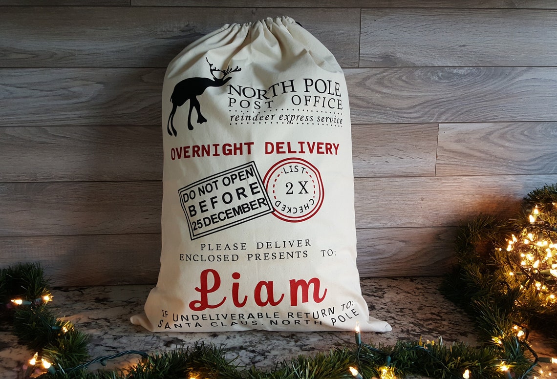 Santa Sack Cream With Reindeer, Santa Sack Christmas Gift Christmas ...