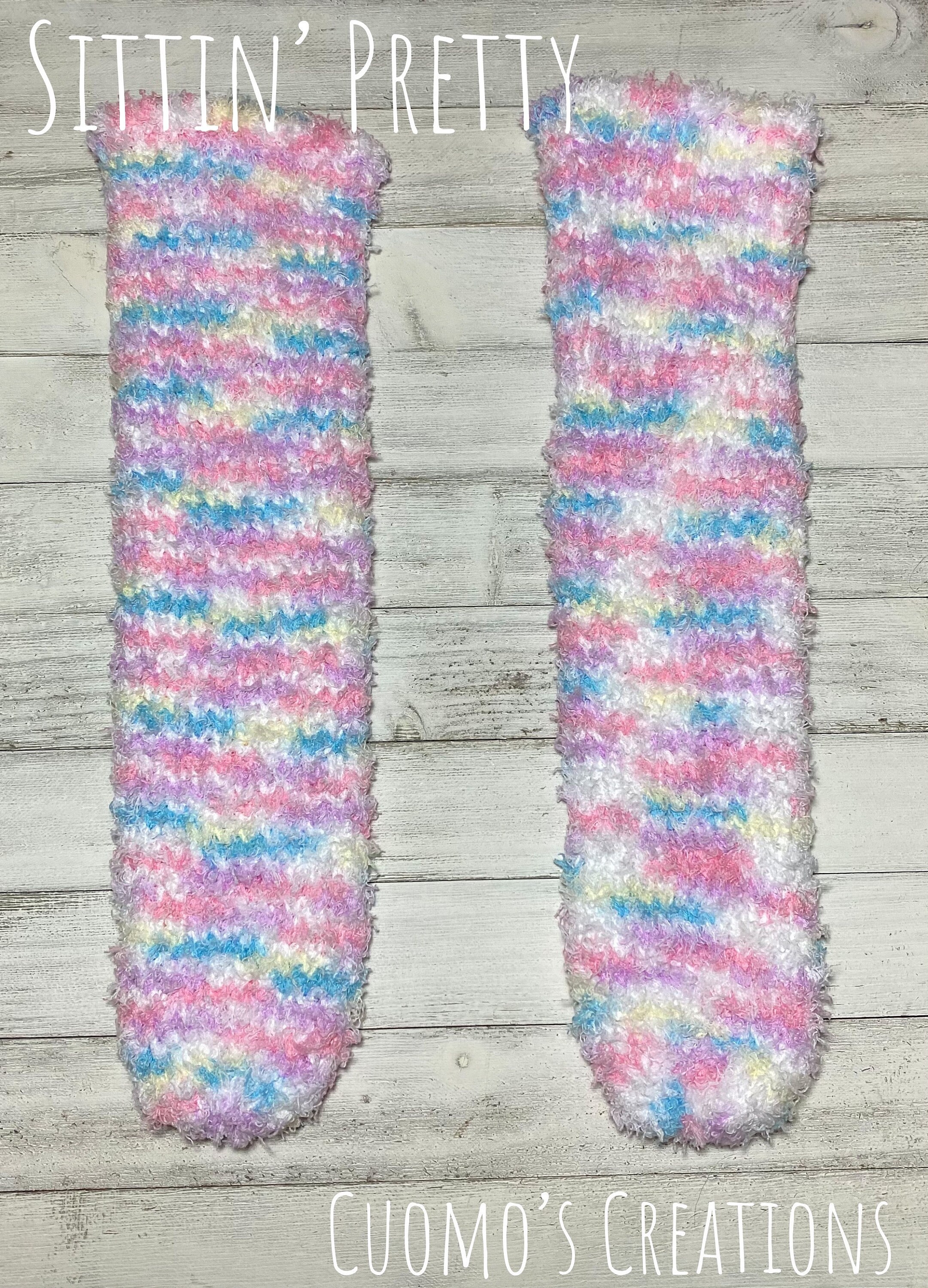 Knitted Fuzzy Socks Knit Socks Knit Accessories House | Etsy