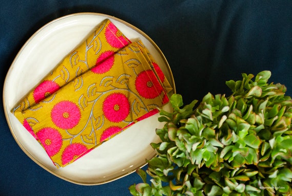 Set of 4 16 Zero Waste Hand Block Printed Cotton - Etsy