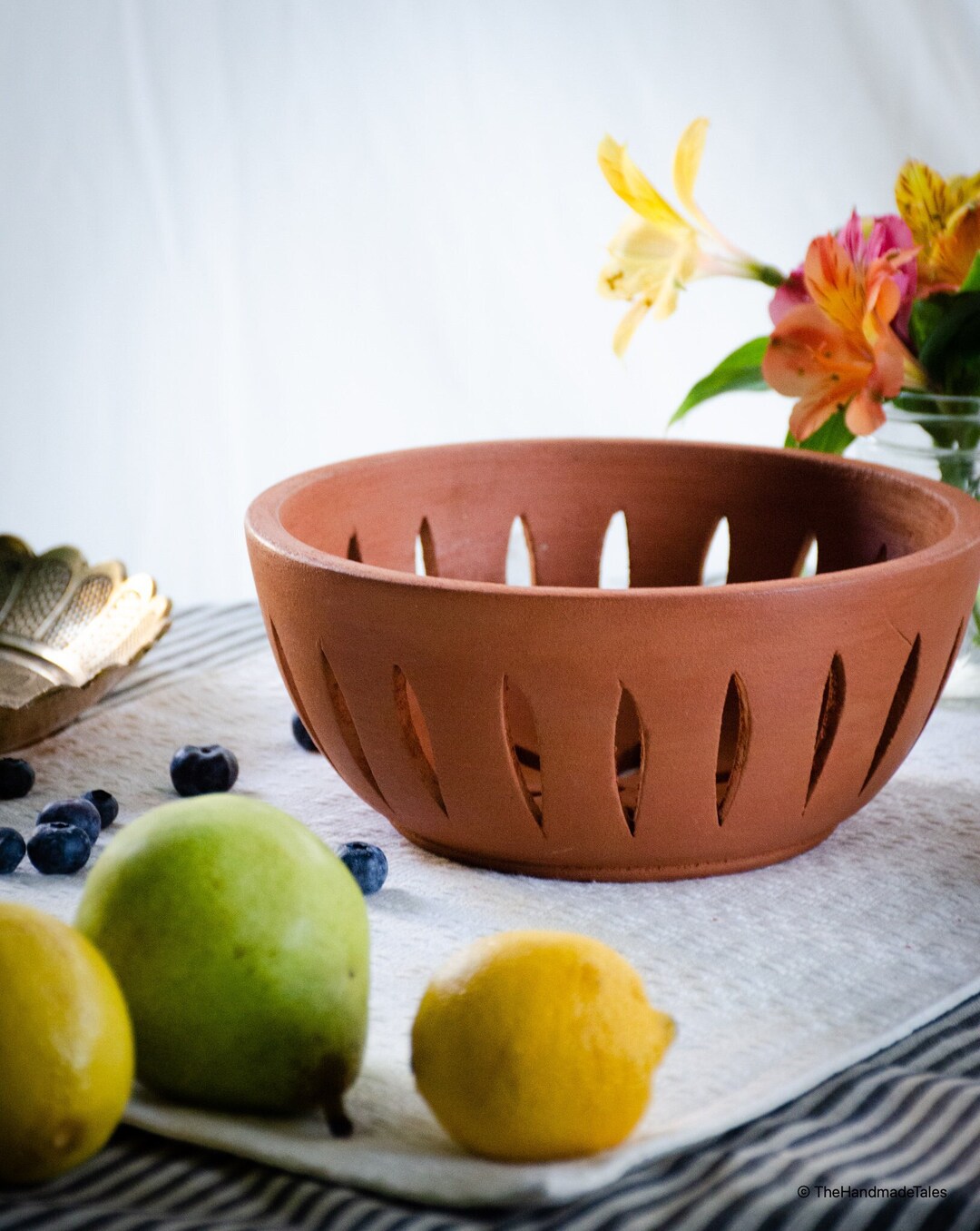 Handmade Berry Bowl, Fruit Bowl, Kitchen Colander, Clay Bowl ...
