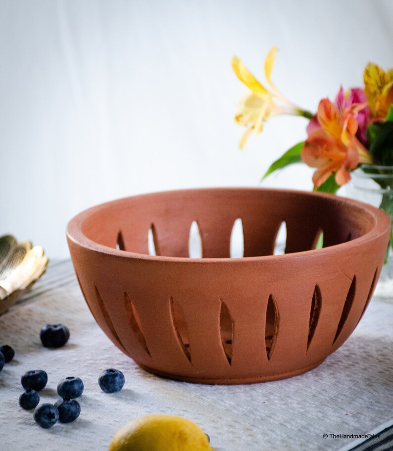 Handmade Berry Bowl Fruit Bowl Kitchen Colander Clay Bowl - Etsy