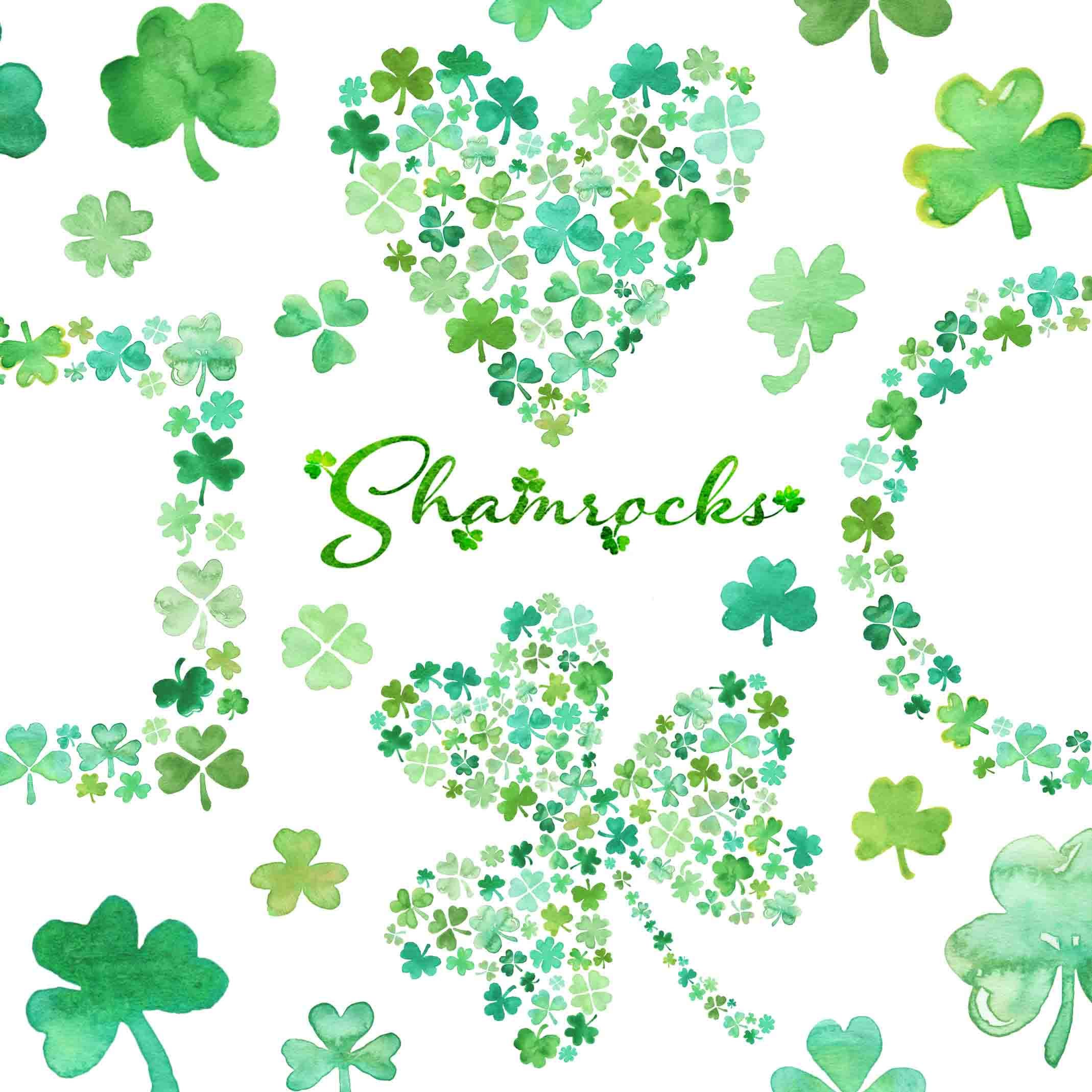 Shamrock Watercolor Clipart. Instant Digital Download. St Patrick's Day ...
