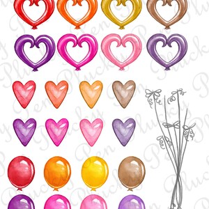 Heart Balloon Clipart. Instant Digital Download. Valentine - Etsy
