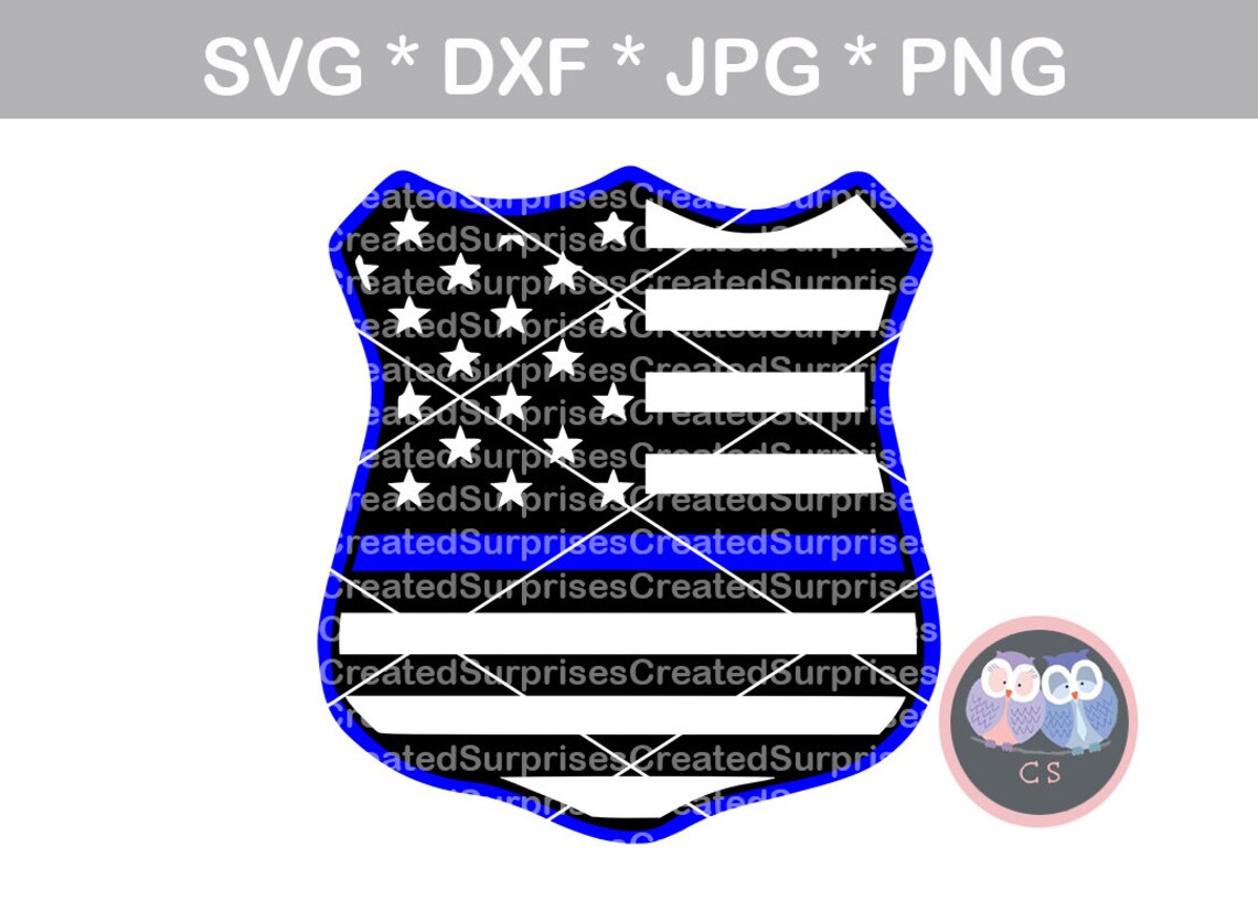 Police Badge Flag Hero Svg Dxf Png Jpg Digital Cut File | Etsy