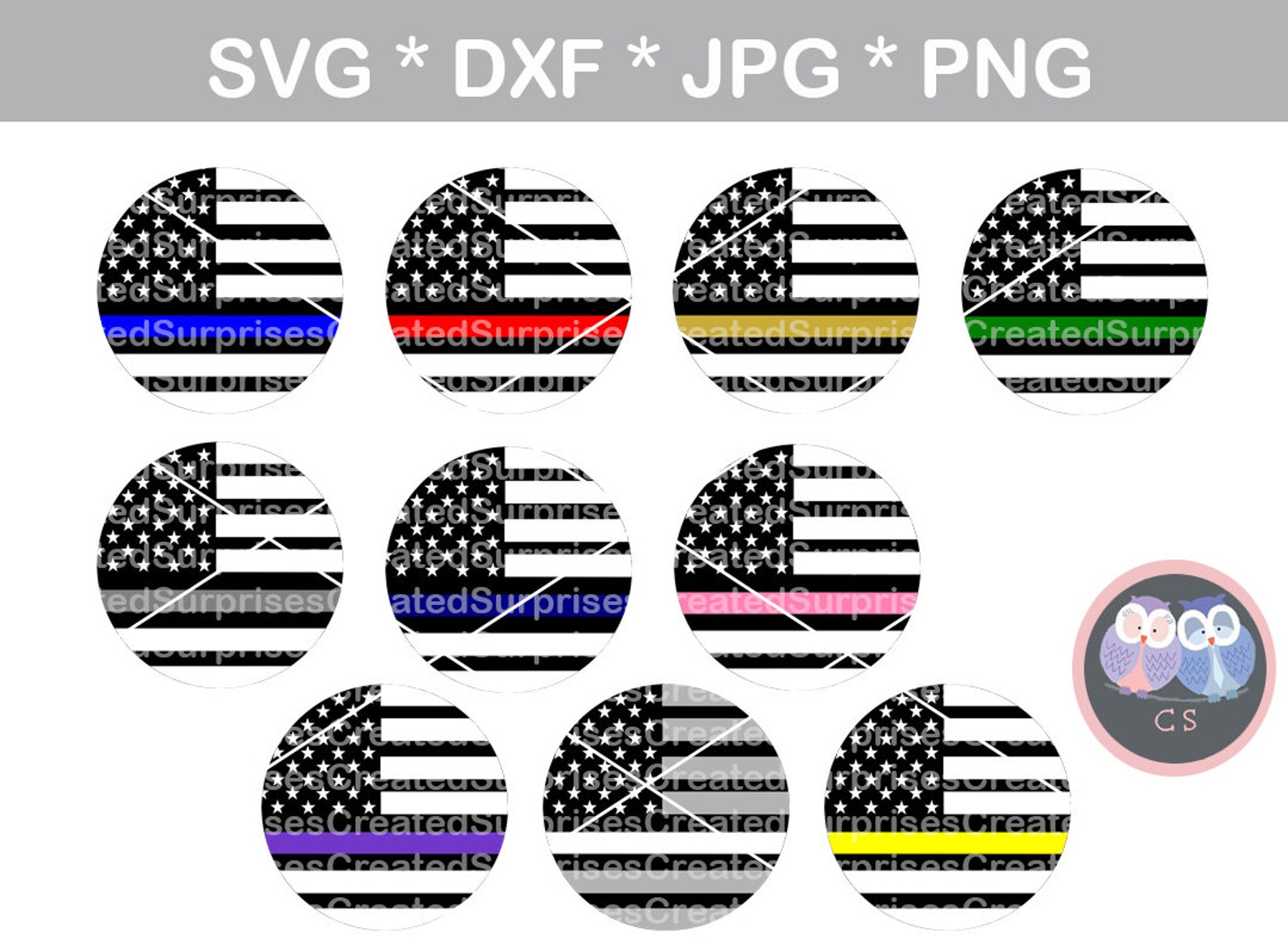 Thin Blue Line Police Circle Flag Hero Svg Dxf Png Jpg Digital - Etsy