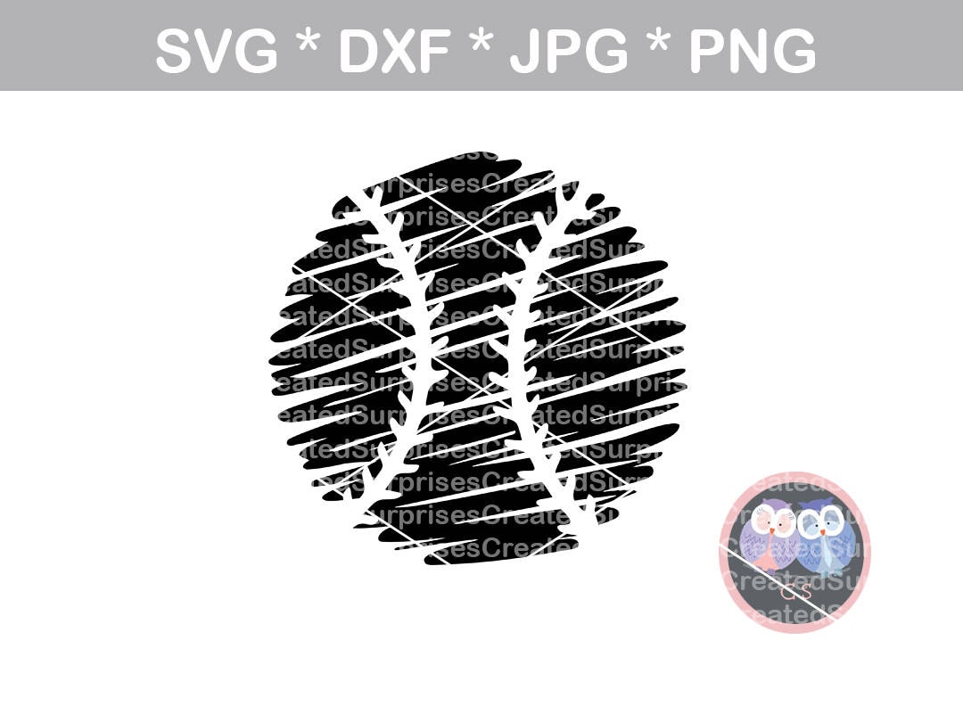 Scribble Ball With Laces, Svg, Dxf, Png, Jpg Digital Cut File for ...