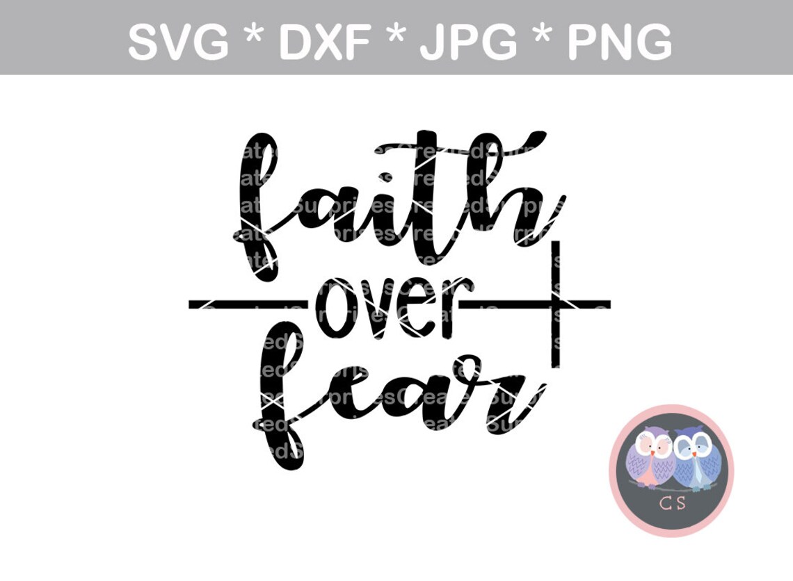 Faith Over Fear Cross Svg Dxf Png Jpg Digital Cut File - Etsy