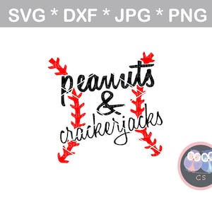 Peanuts & Crackerjacks Baseball Svg Dxf Png Jpg Digital - Etsy
