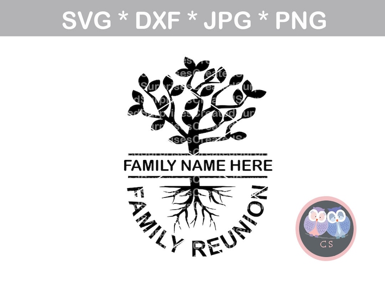 Split Family Reunion Tree roots branches svg dxf png jpg | Etsy