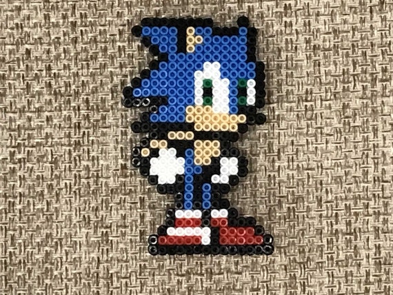 Sonic the Hedgehog Perler Bead Sprite | Etsy