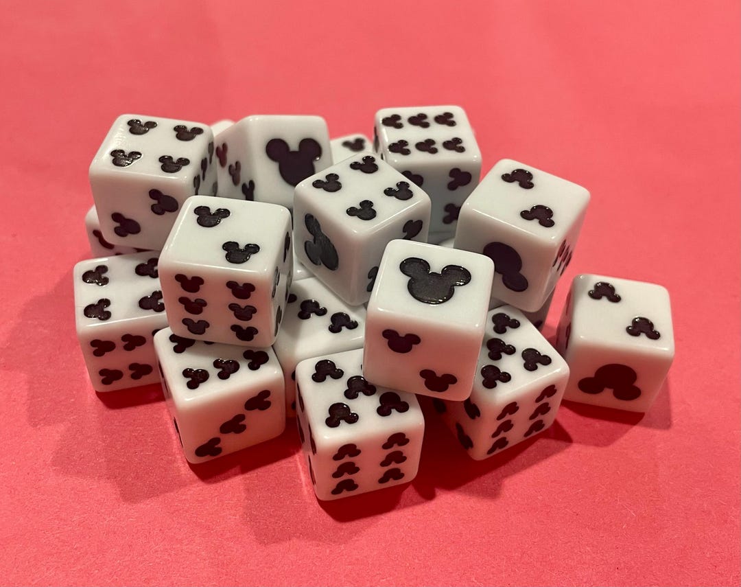 Engraved Mickey Mouse Shaped Dice Upgrade Your Yahtzee, Farkle or Tenzi ...