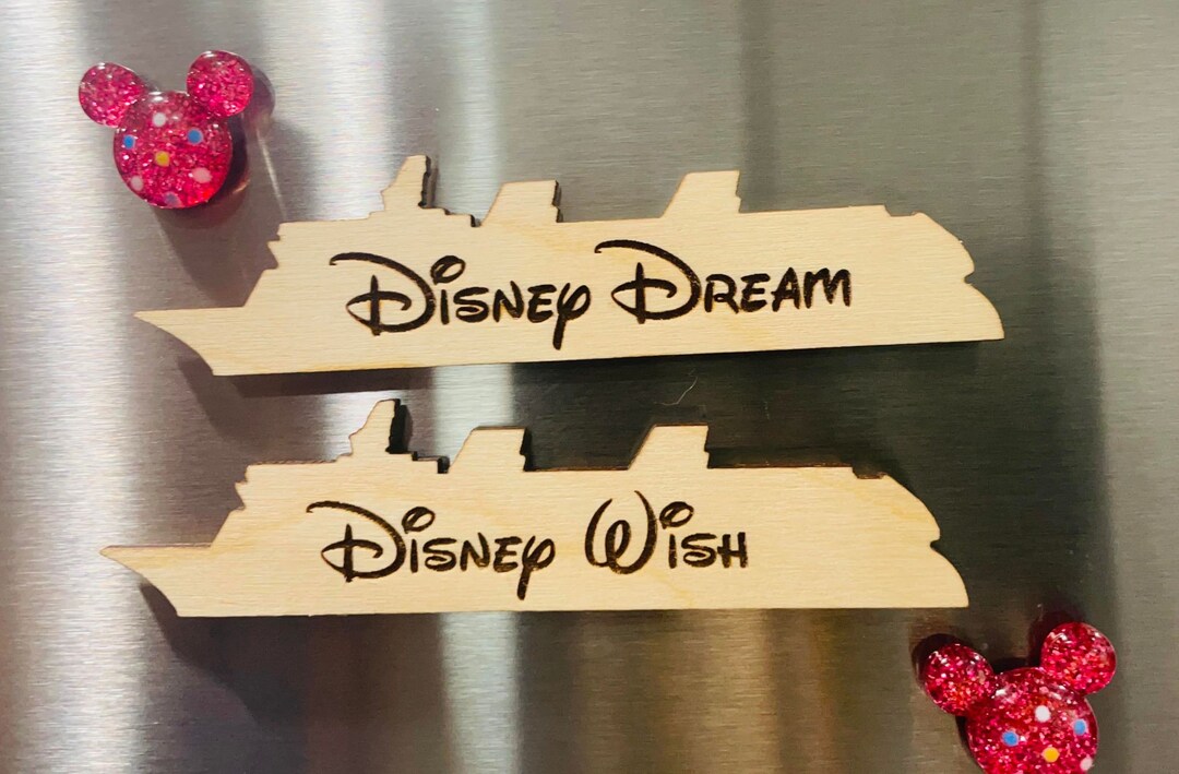Disney Cruise Ship Shaped Refrigerator Magnet - Laser Engraved Maple ...