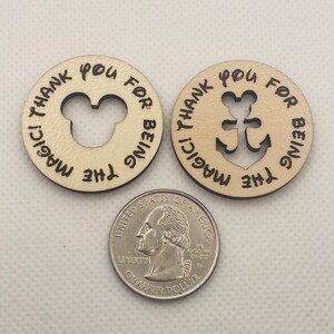 10 Cast Member Appreciation Tokens - Mickey Cutout - Laser Engraved ...