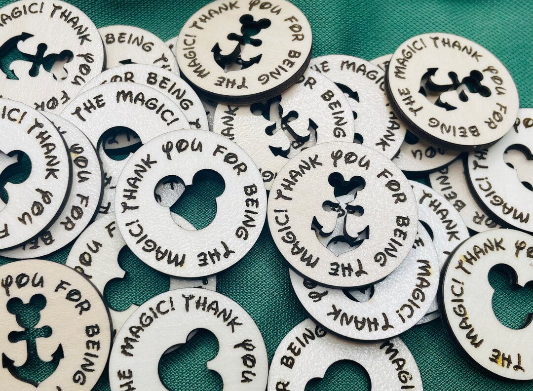 10 Cast Member Appreciation Tokens - Mickey Cutout - Laser Engraved ...