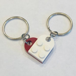 Heart Keychain Key Ring - Made With New Legos® - Love, Friendship ...