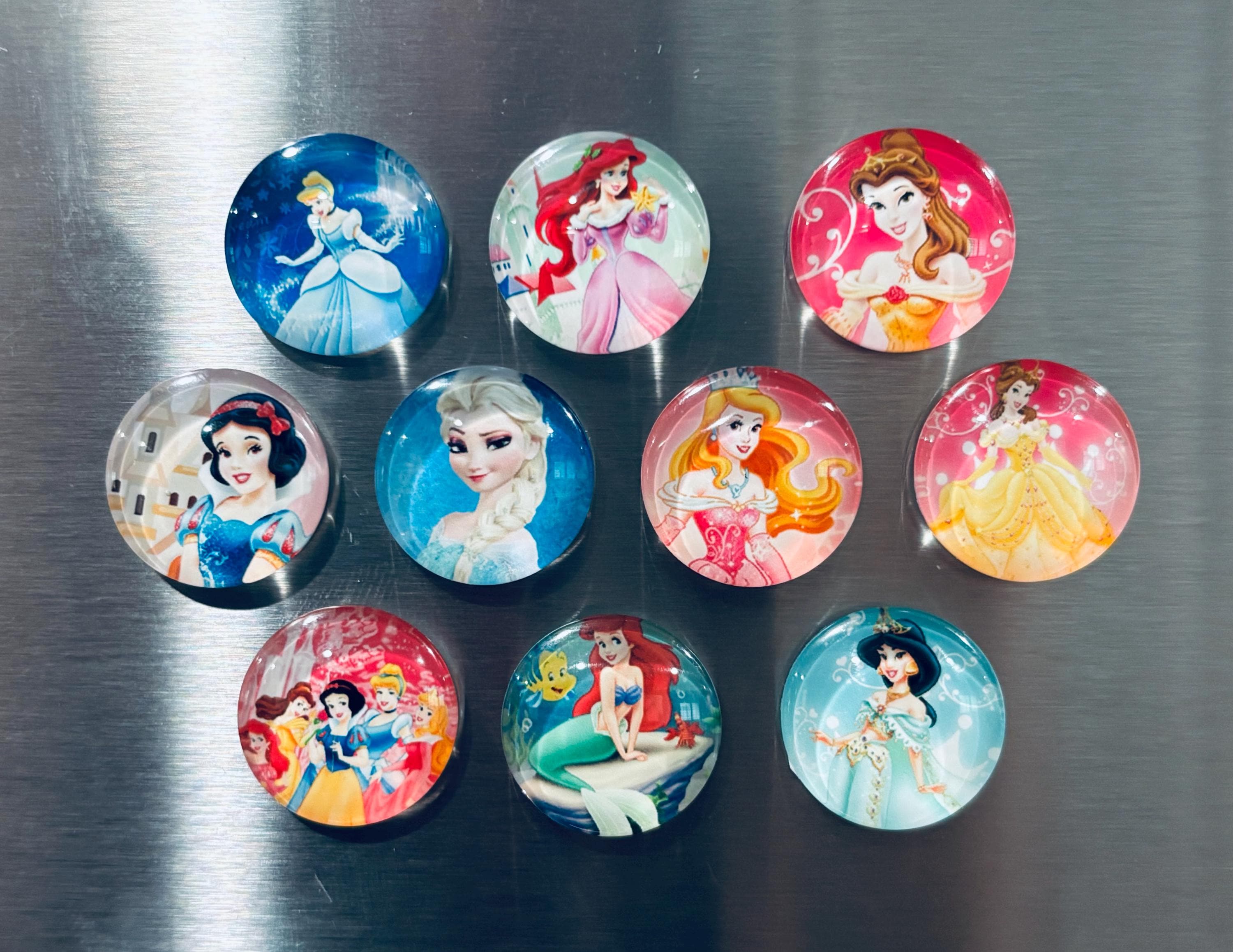 Disney Princess Themed Glass Refrigerator Magnets - Great Gift Idea for ...