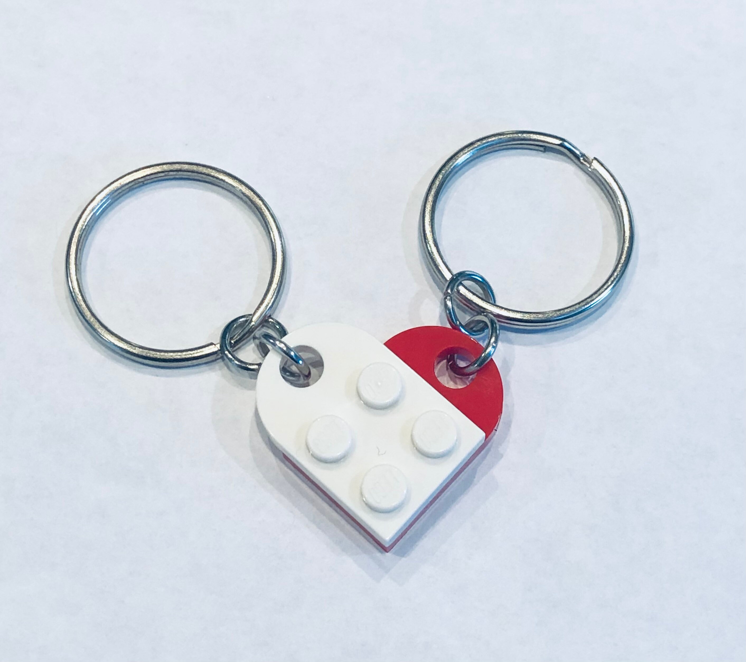 Heart Keychain Key Ring - Made With New Legos® - Love, Friendship ...