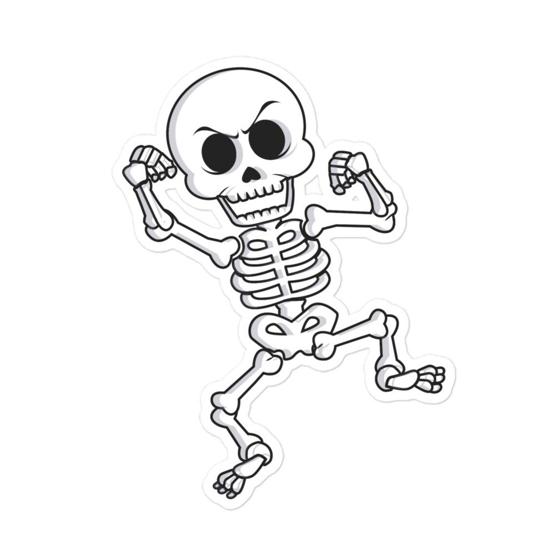 Funny Angry Skeleton Sticker, Bubble-free Stickers - Etsy