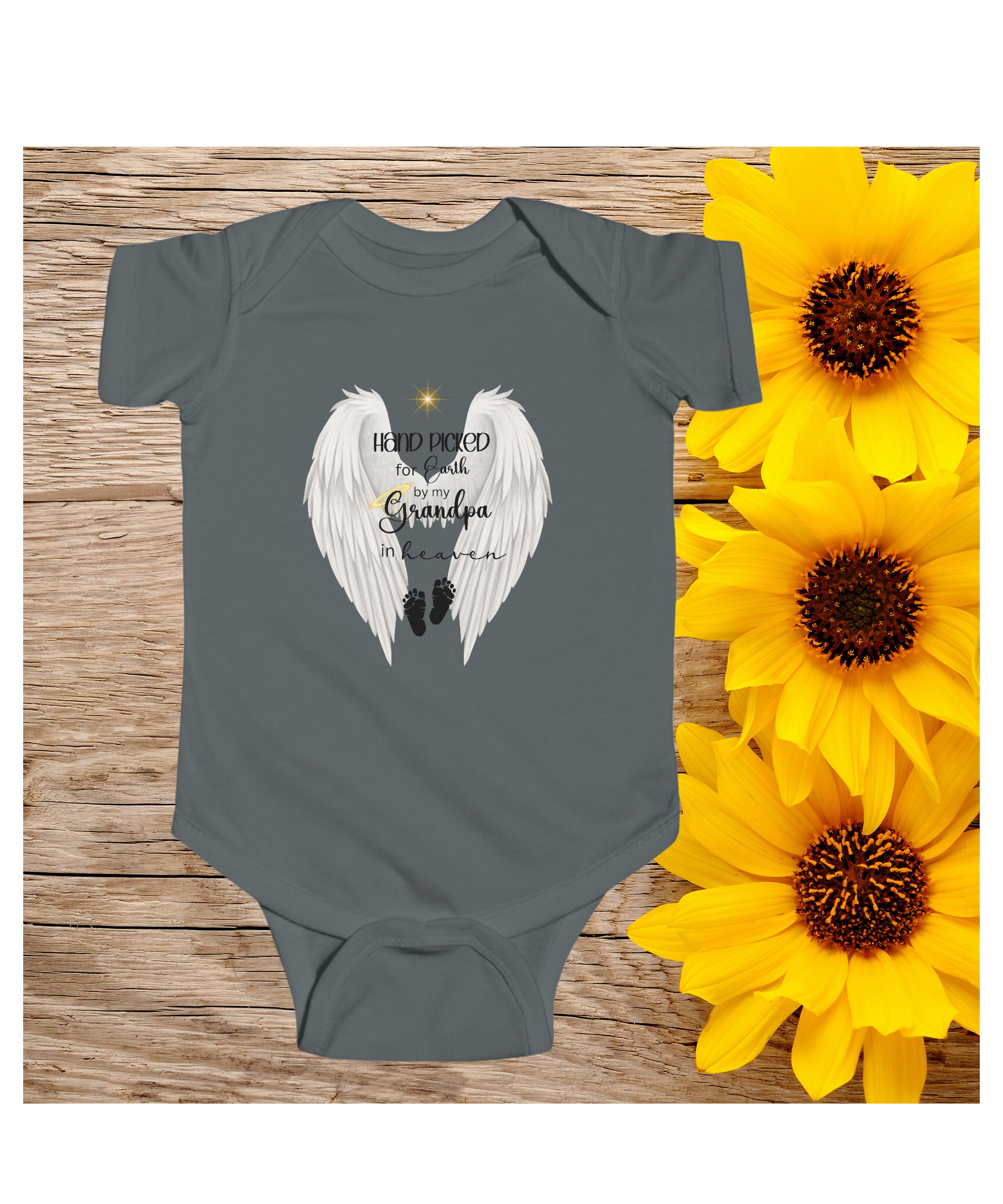 Hand Picked for Earth, Grandpa Memorial, Baby Onesie, Baby Clothes ...