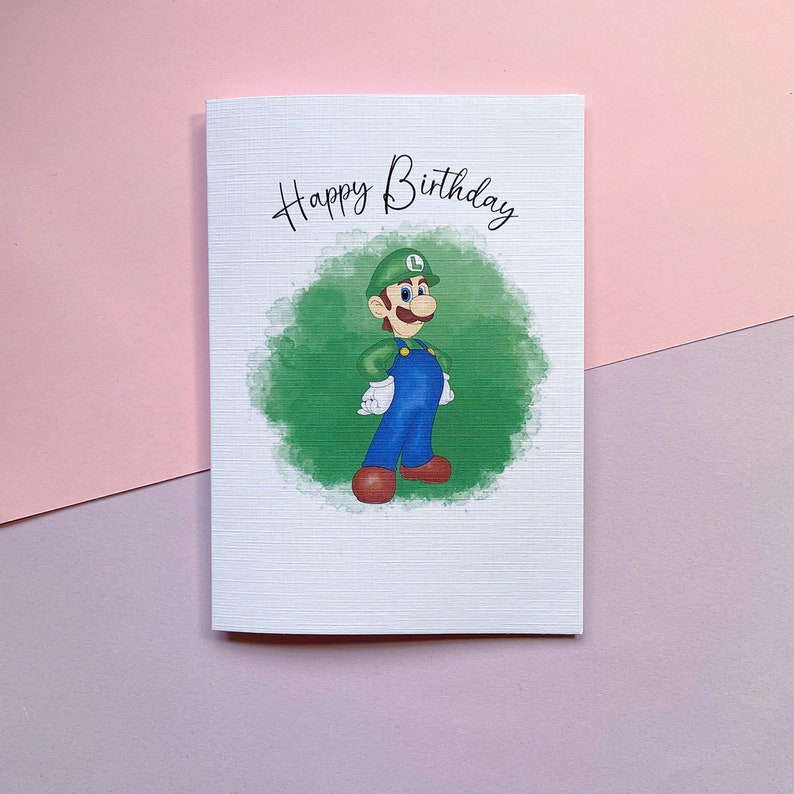 Luigi Birthday Card - Etsy