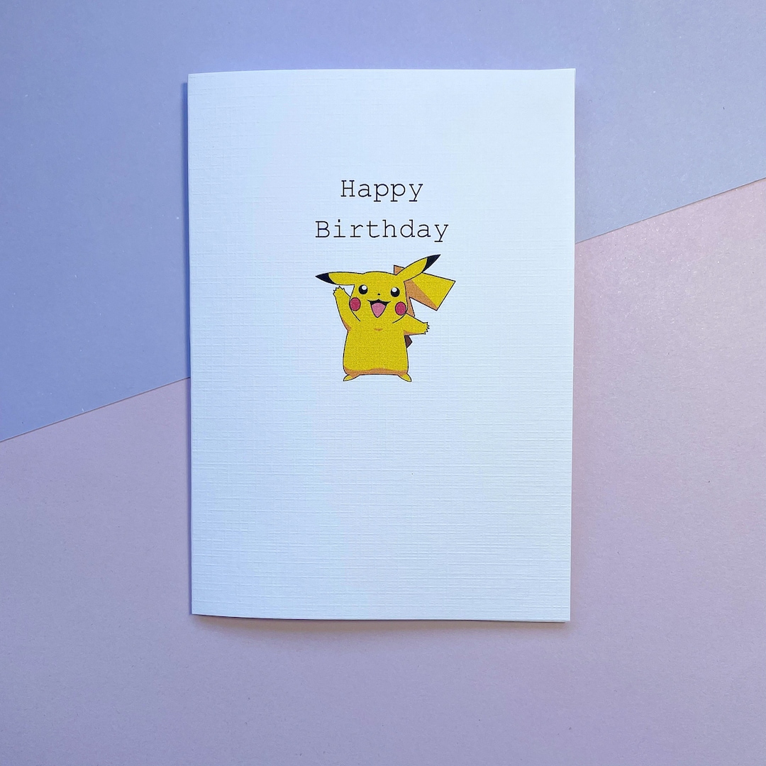 Pikachu Birthday Card - Etsy UK