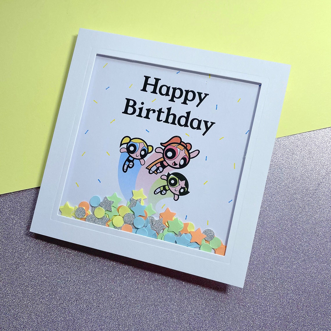 Powerpuff Girls Birthday Shaker Card - Etsy