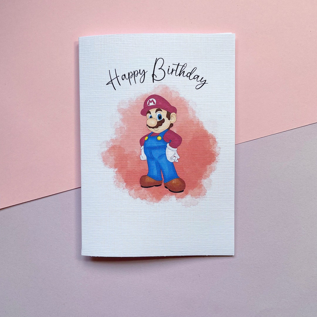 Mario Birthday Card - Etsy