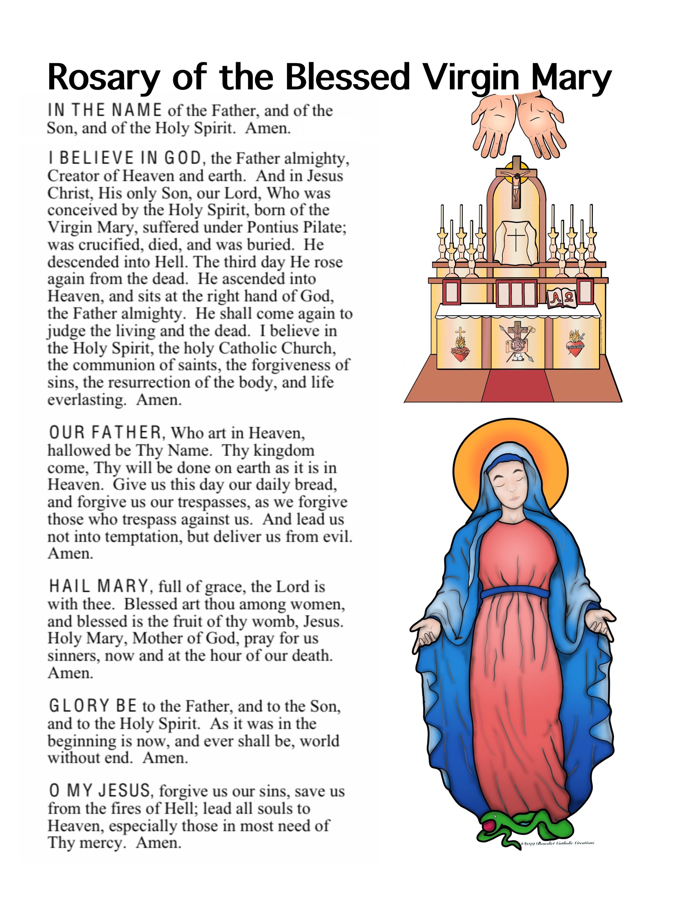 Catholic Rosary Prayer Cards - Etsy