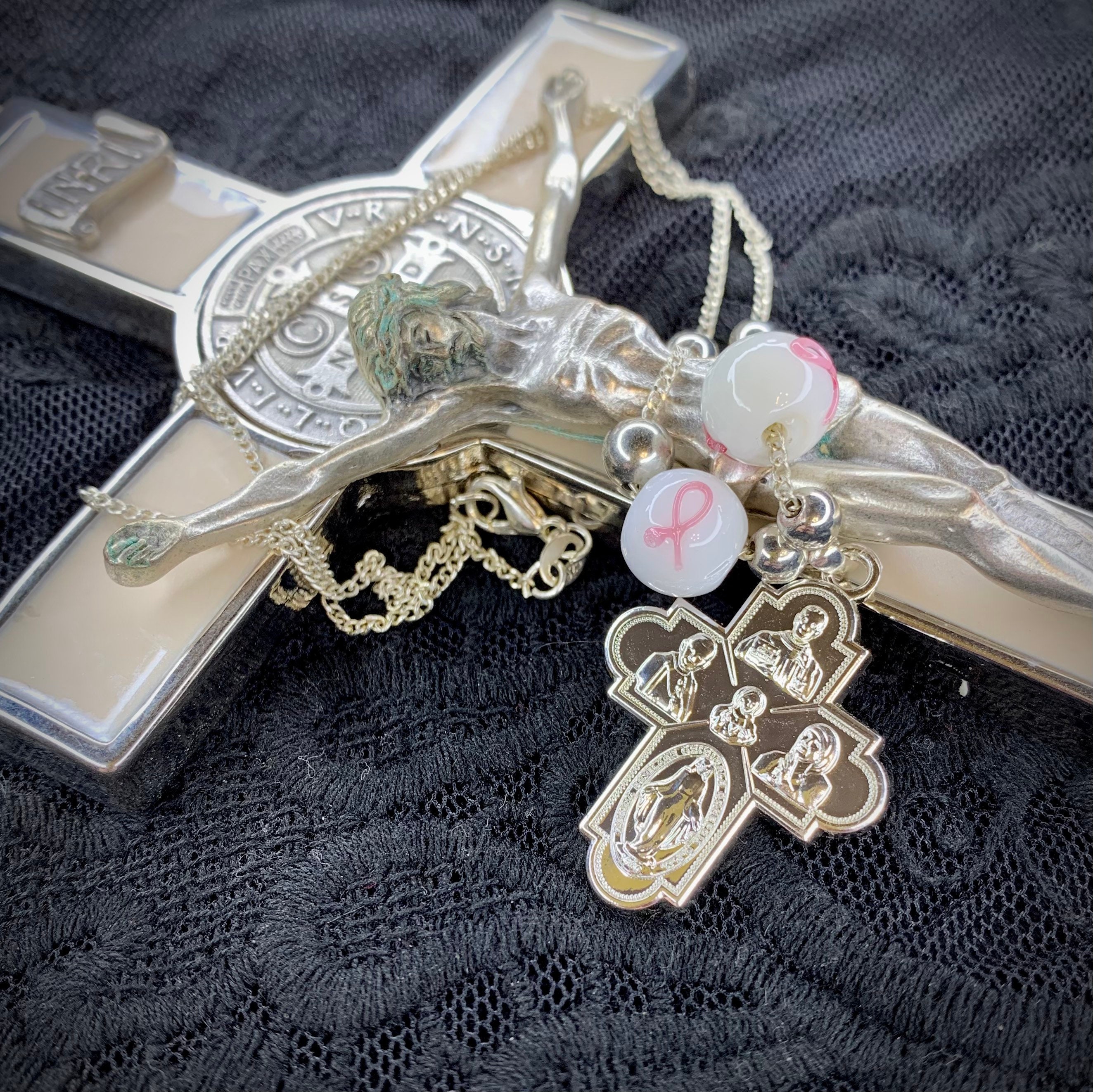 Scapular Medal Accent Catholic Necklace - Etsy