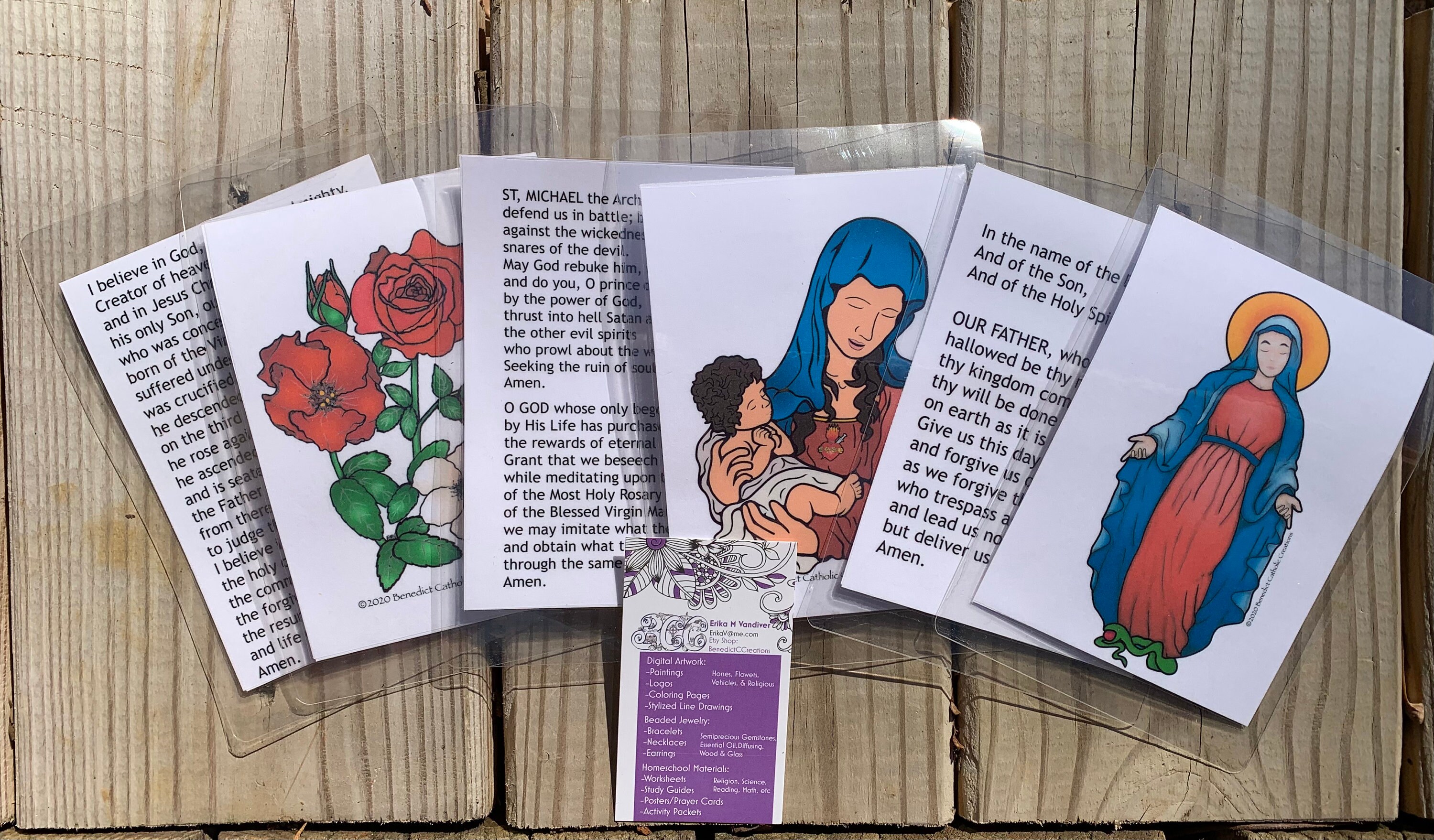 Catholic Rosary Prayer Cards - Etsy