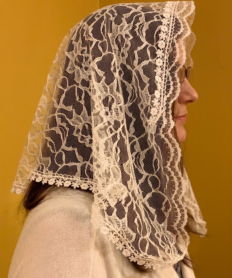 Simple Lace Chapel Veil - Etsy