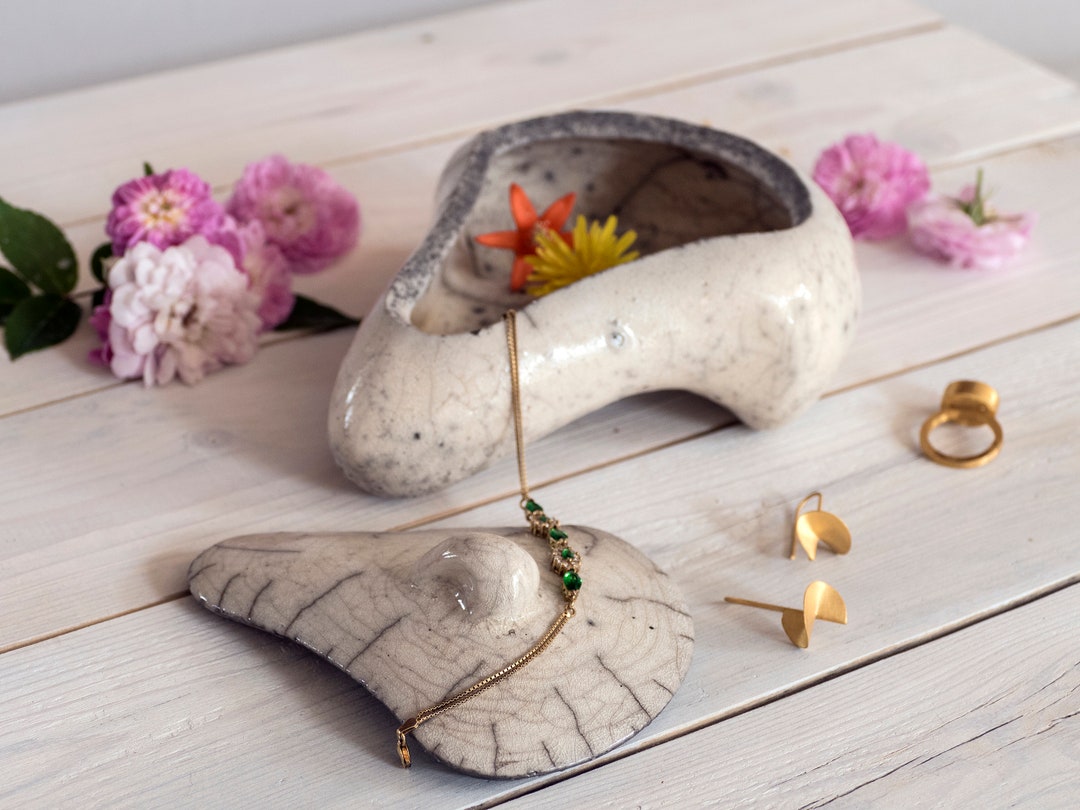 Ceramic Jewelry Box, Raku Fired, Unique Handmade, Lidded Box, Antique ...