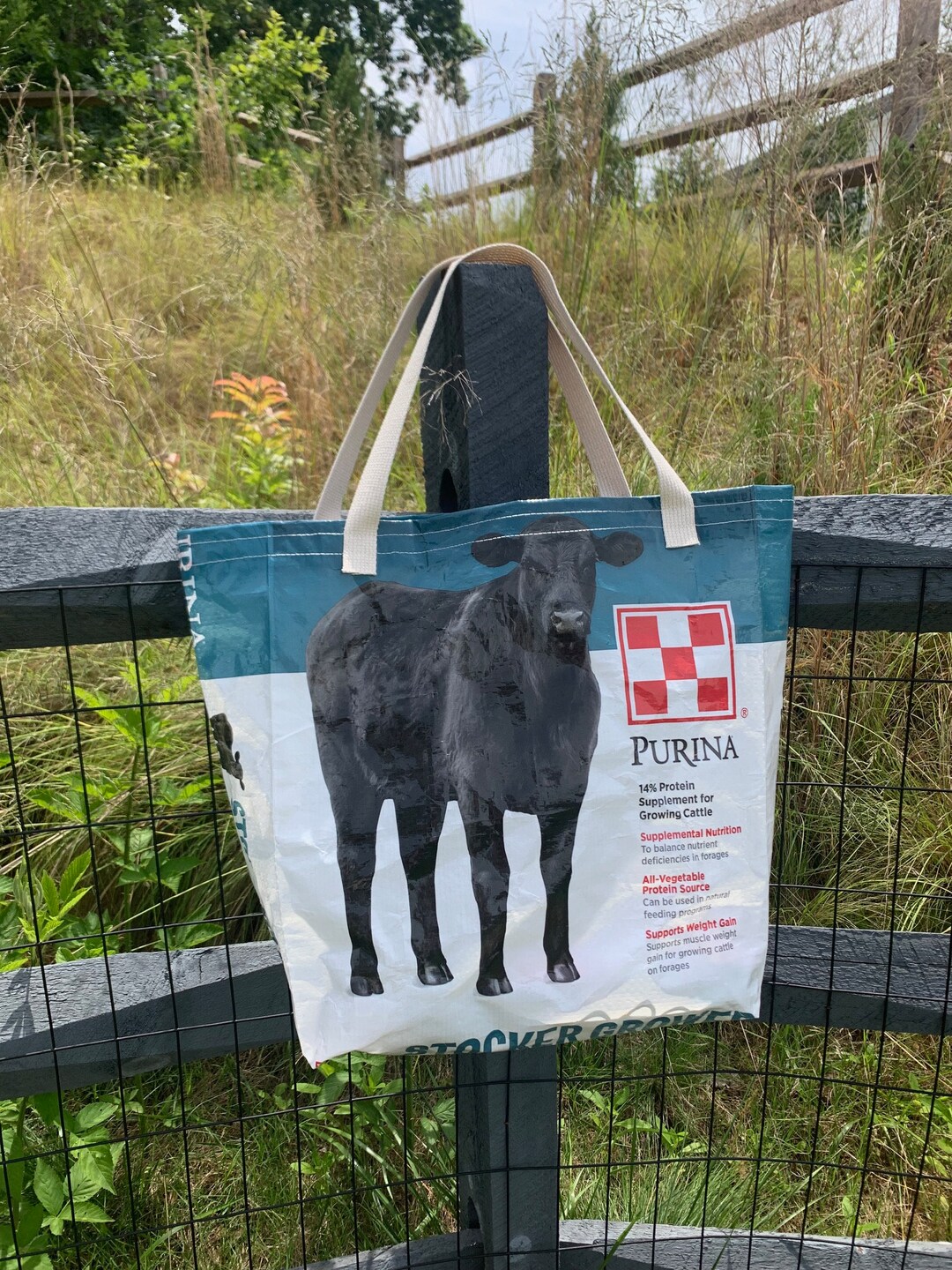 Feed Bag Tote, Heavy Duty Tote Bag, Upcycled Tote Bag, Cow Tote - Etsy