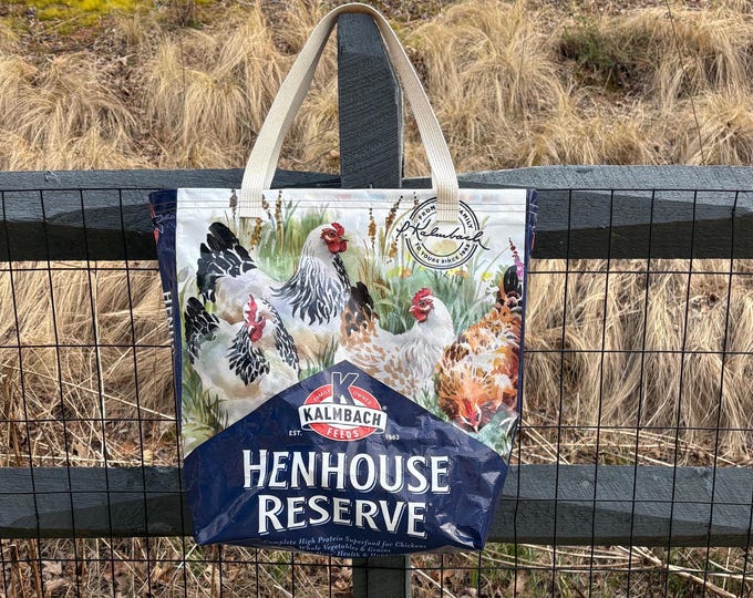 Feed Bag Tote, Heavy Duty Tote Bag, Upcycled Tote Bag, Chicken Tote - Etsy