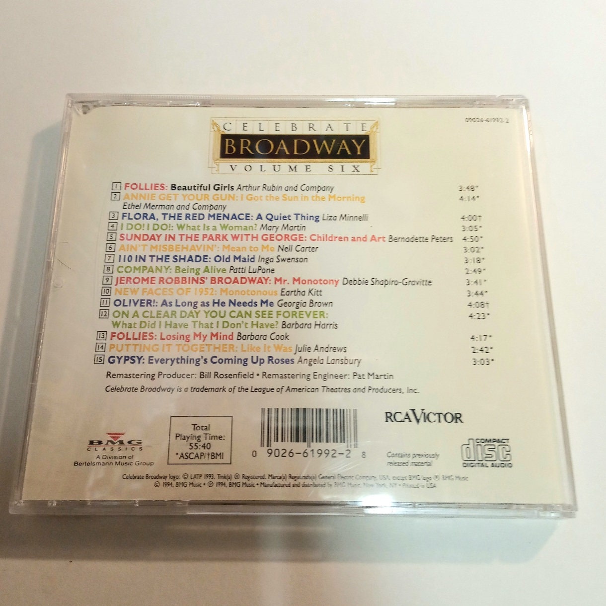 A 90s Music Cd/audio CD: Celebrate Broadway, Vol. 6, Beautiful Girls ...