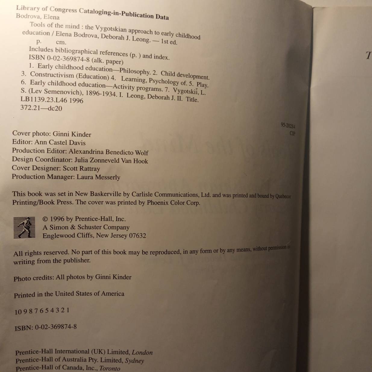 A 90s Collectible Book: Tools of the Mind, A Vygotskian Approach to ...