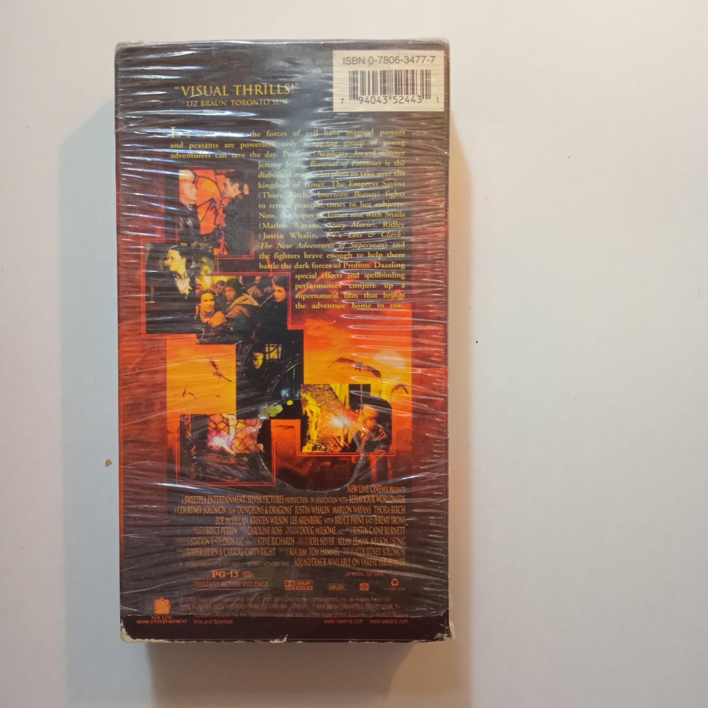 A Vintage VHS Tape: Dungeons and Dragons;justin Whalin;marlon Wayans ...