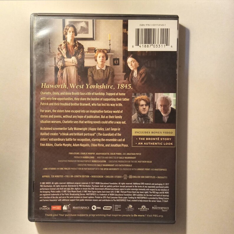 A DVD: Masterpiece / to Walk Invisible the Bronte - Etsy