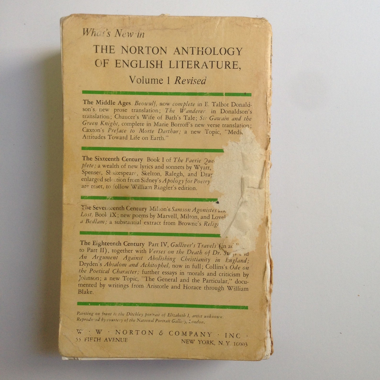 A Vintage 1960 English Anthology Book the Norton Anthology of English ...