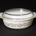 PYREX Empire Golden Scroll Casserole 1 1/2 Quart (qt) 043 Lid Vintage ...