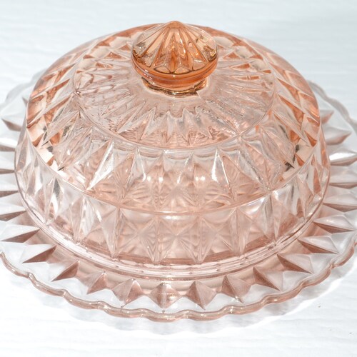 Pink Princess Depression Glass Butter Dish - Etsy